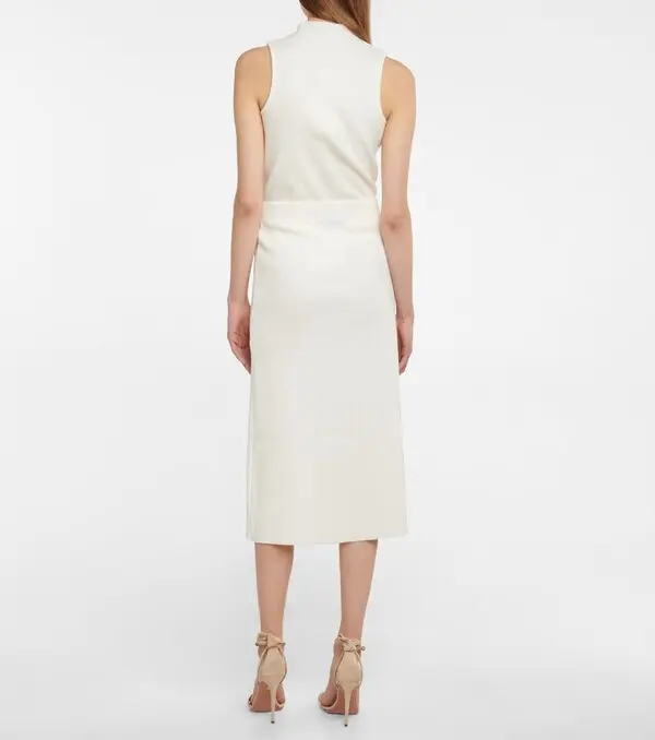 Vince Ribbed-knit Midi Skirt