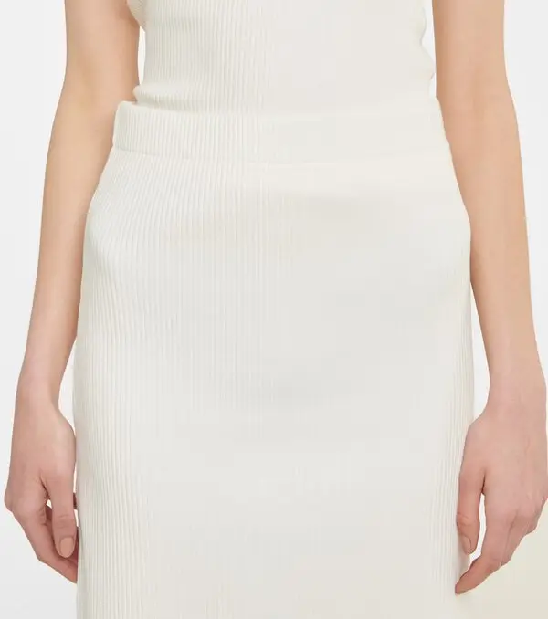 Vince Ribbed-knit Midi Skirt
