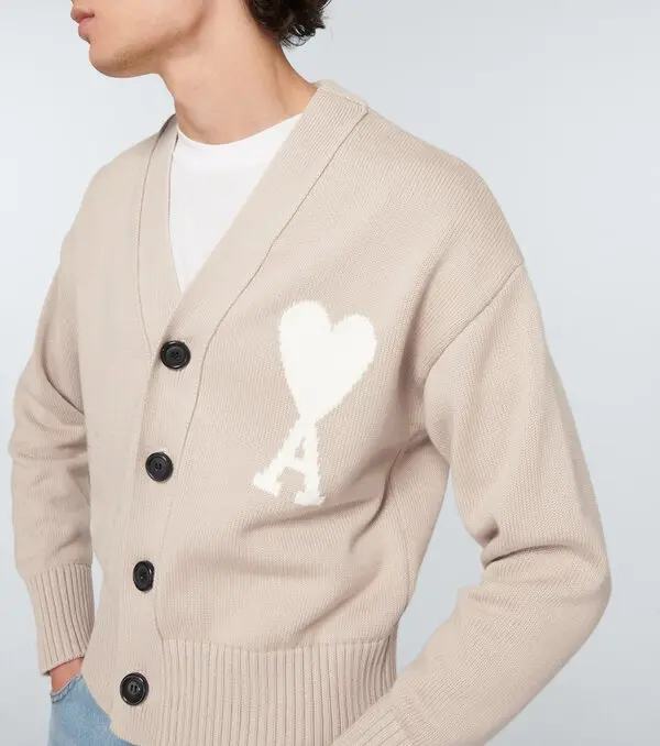 AMI Paris Cotton And Wool Cardigan