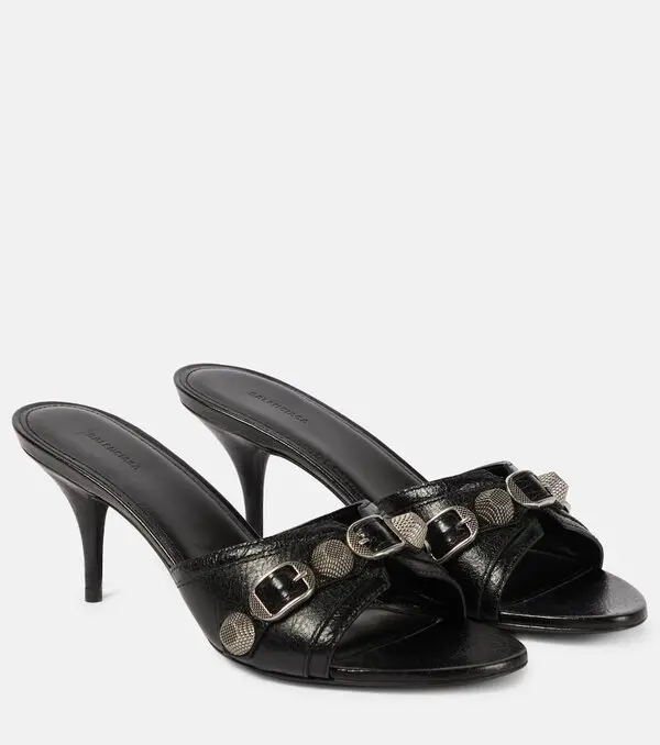 Balenciaga Cagole Leather Mules