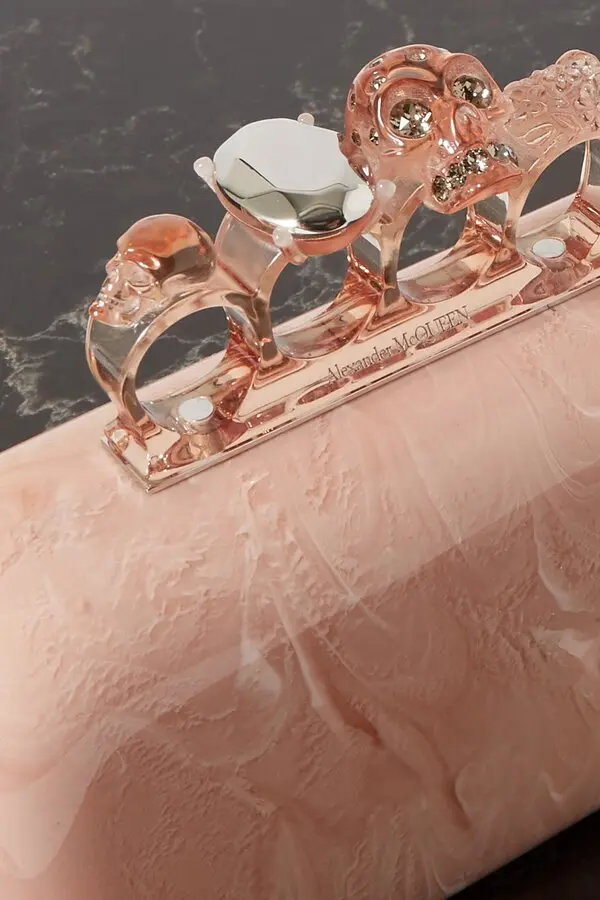 Alexander McQueen Four Ring Marbled Acrylic Clutch