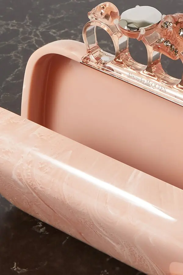 Alexander McQueen Four Ring Marbled Acrylic Clutch