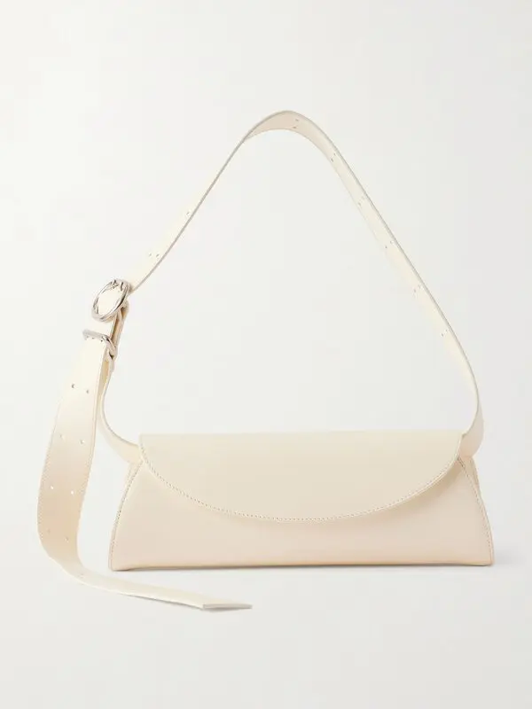 JIL SANDER Cannolo Leather Shoulder Bag - Neutrals
