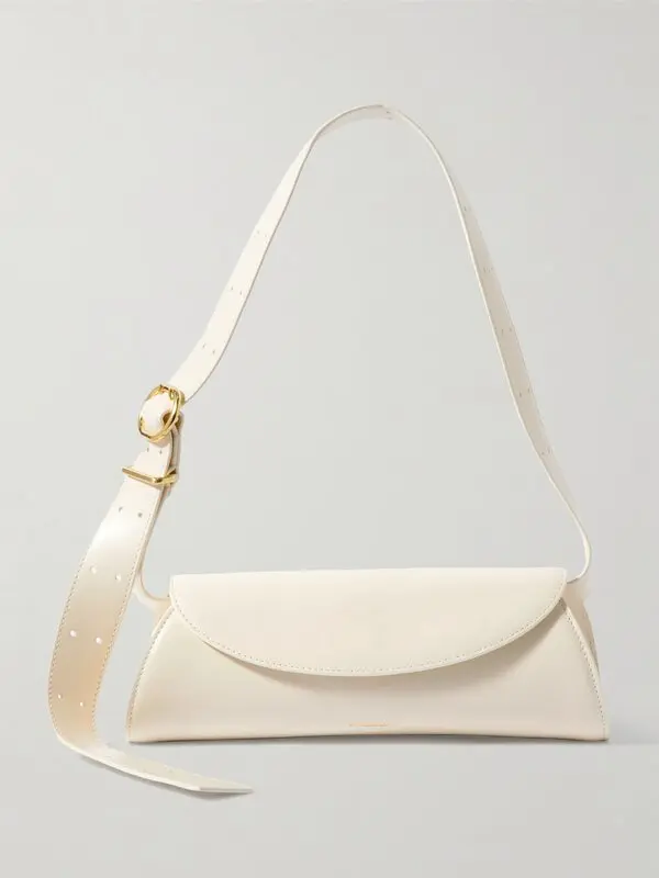 JIL SANDER Cannolo Leather Shoulder Bag - Off-white