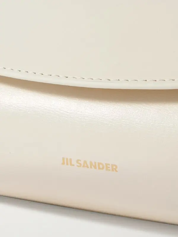 JIL SANDER Cannolo Leather Shoulder Bag - Off-white