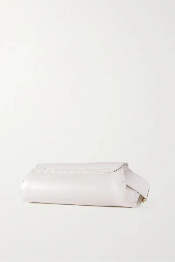 JIL SANDER Cannolo Leather Shoulder Bag - White