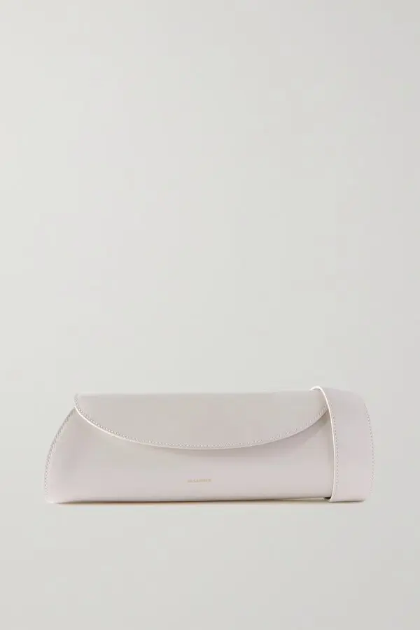 JIL SANDER Cannolo Leather Shoulder Bag - White