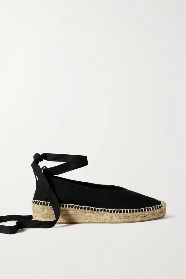 CastaÑer Net Sustain Gea Canvas Espadrilles - Black