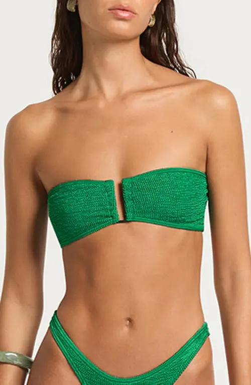 Bond Eye Blake Bandeau Bikini Top - Emerald Shimmer