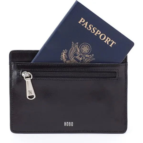 Hobo Euro Slide Leather Credit Card Case - Black