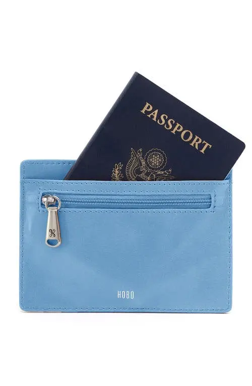 Hobo Euro Slide Leather Card Case - Faded Denim