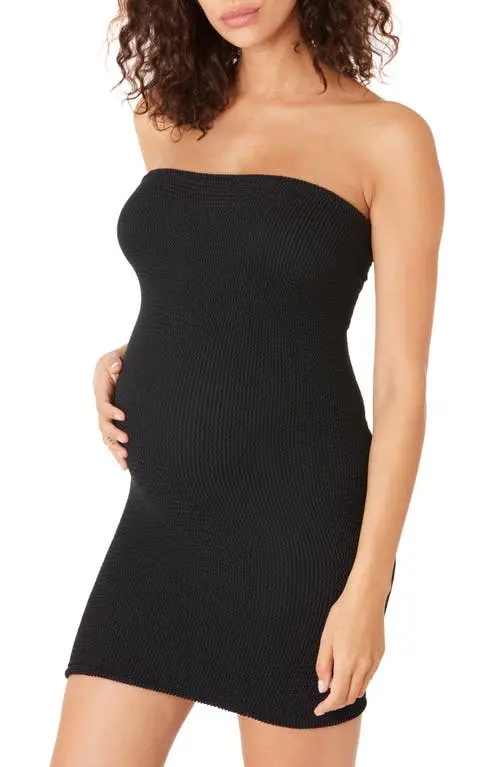 CACHE COEUR Strapless Beach Maternity Dress - Black