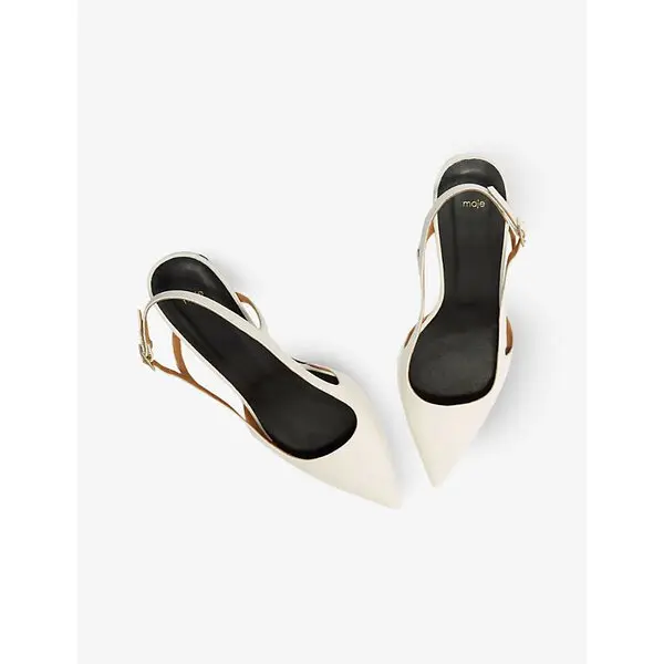Maje Fayna Pointed-toe Leather Slingback Courts