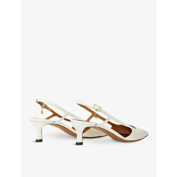 Maje Fayna Pointed-toe Leather Slingback Courts