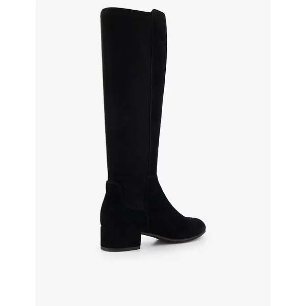 DUNE Tayla Knee-high Suede Boots - Black-suede
