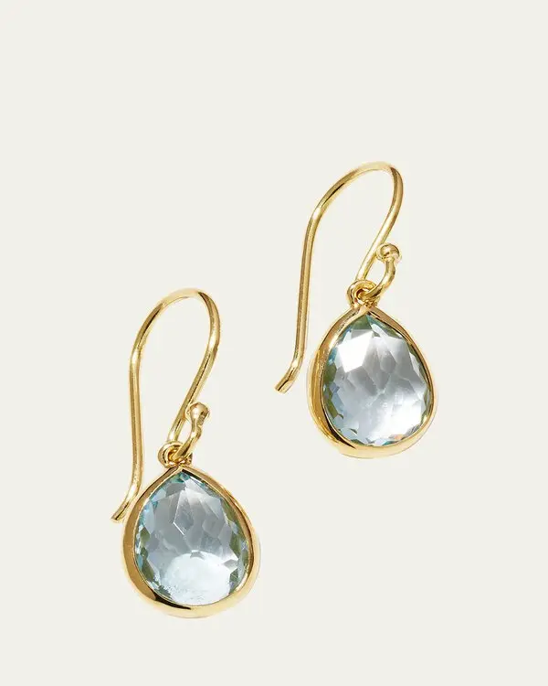 Ippolita Teeny Teardrop Earrings In 18k Gold - Blue Topaz