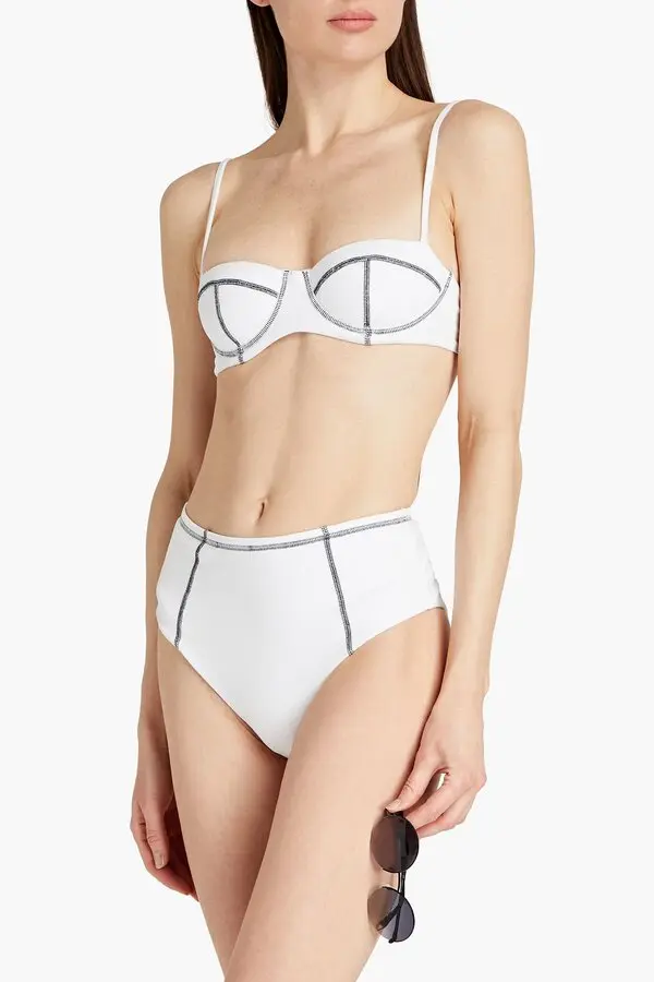 Onia Ella Textured High-rise Bikini Briefs M