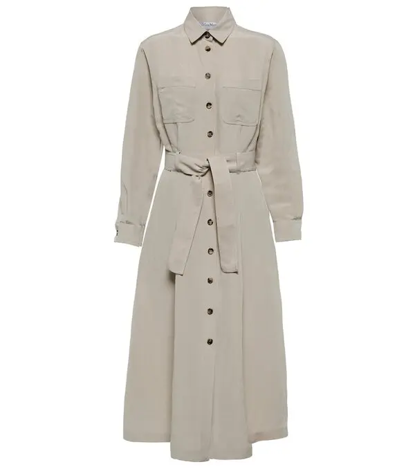 chinese dress ladies TABLE Linen Shirt Dress - Max Mara linen shirt dress
