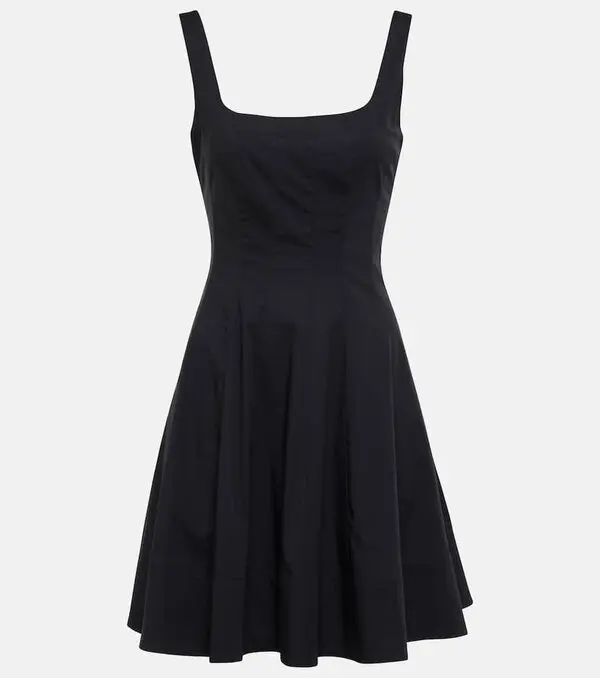 Staud Wells Cotton Mini Dress - Black