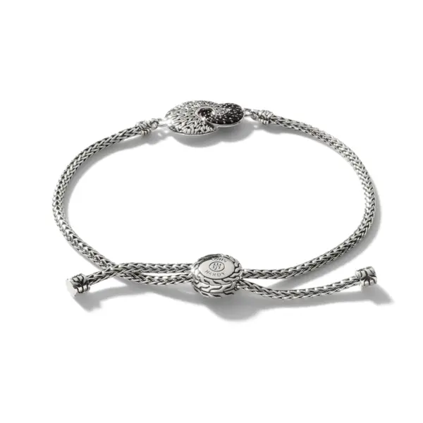 John Hardy Carved Chain Slider Bracelet Pav