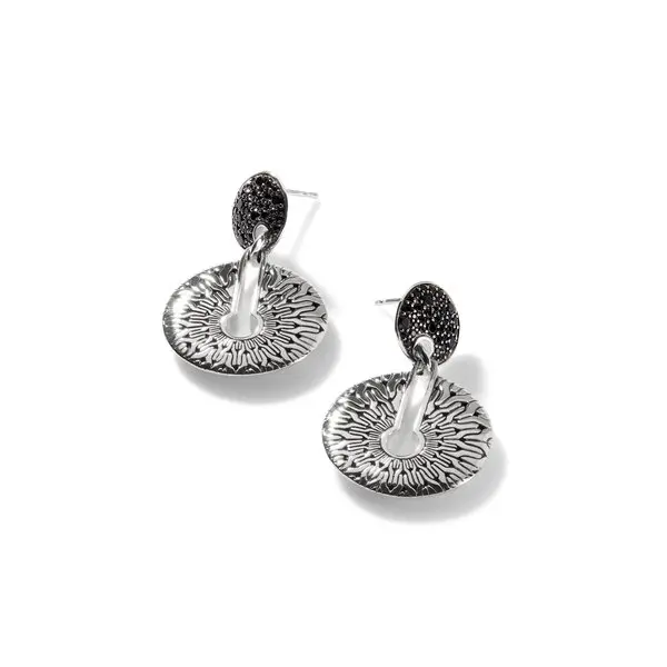 John Hardy Carved Chain Drop Earrings Pav