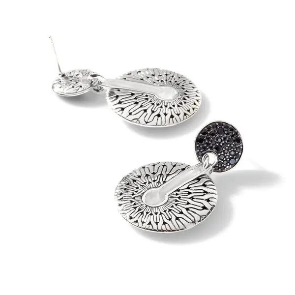 John Hardy Carved Chain Drop Earrings Pav