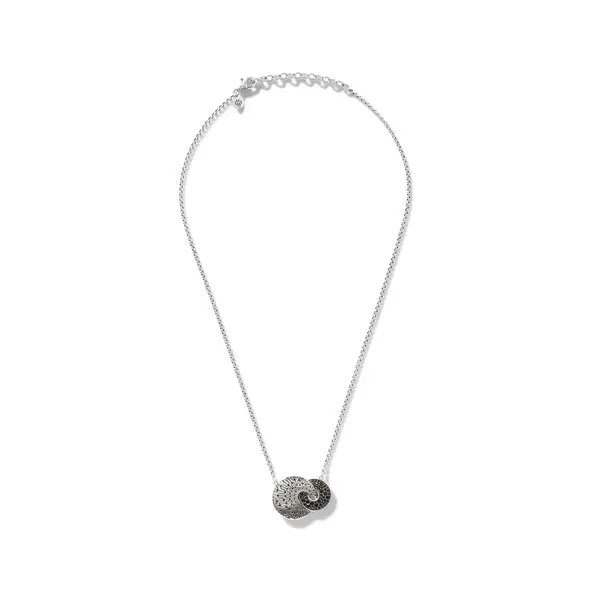John Hardy Carved Chain Pendant Necklace Pav