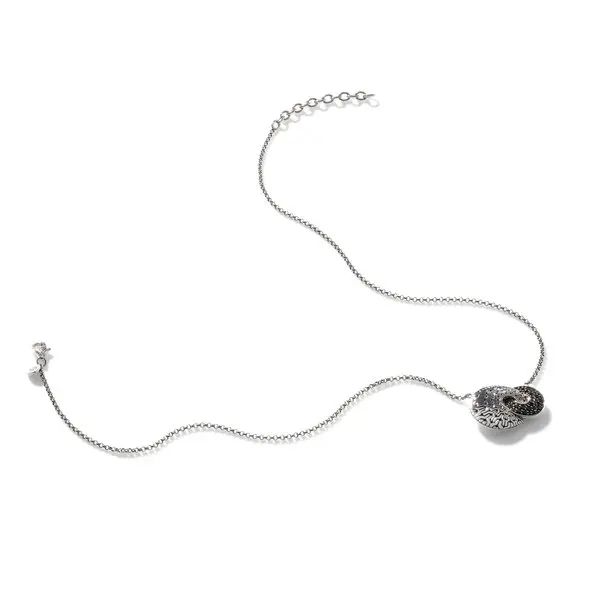 John Hardy Carved Chain Pendant Necklace Pav