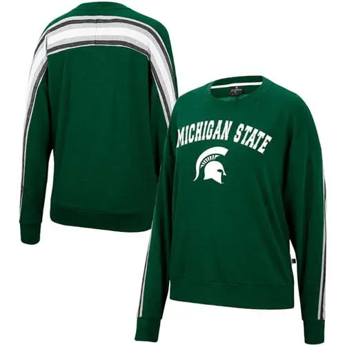 COLOSSEUM Heathered Michigan State Spartans Team Oversized Pullover Sweatshirt