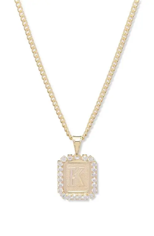 BRACHA Royal Initial Card Necklace - Gold
