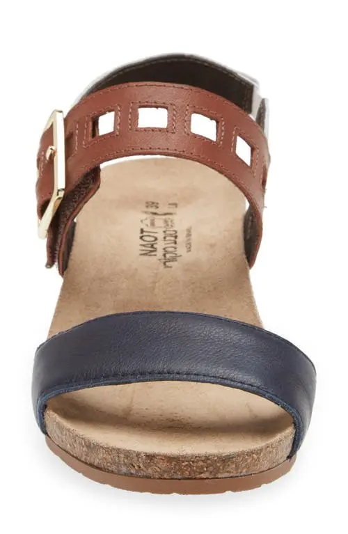 Naot Dynasty Wedge Sandal - Ink/soft Chestnut/white