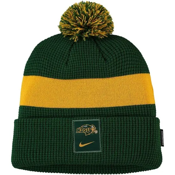 Nike Ndsu Bison Logo Sideline Cuffed Knit Hat With Pom