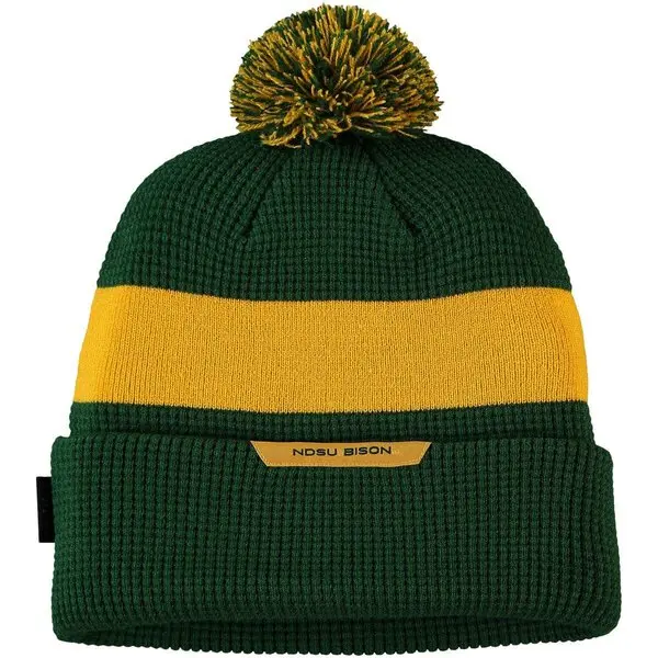 Nike Ndsu Bison Logo Sideline Cuffed Knit Hat With Pom