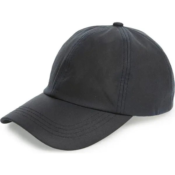 Barbour Waxed Cotton Baseball Cap - Navy