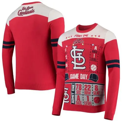 FOCO St. Louis Cardinals Ticket Light-up Ugly Sweater - Red