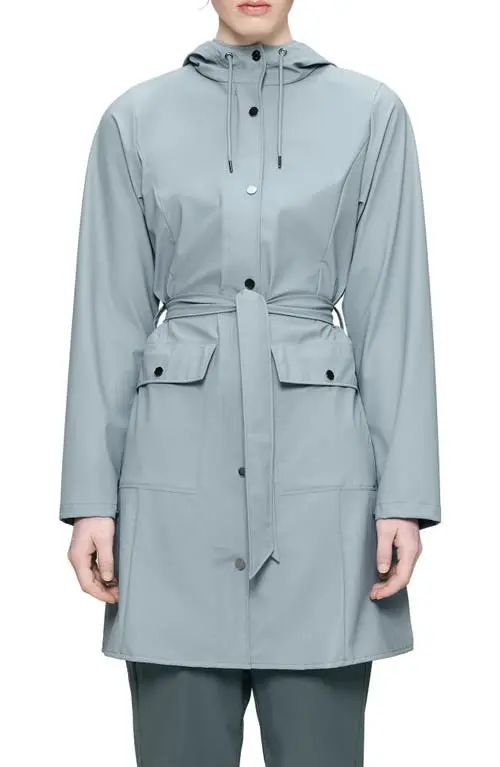 Rains Curve Waterproof Belted Jacket - Pool