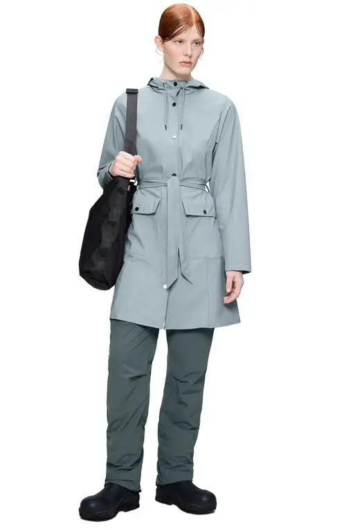 Rains Curve Waterproof Belted Jacket - Pool