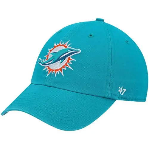 '47 Miami Dolphins Primary Clean Up Adjustable Hat By - Aqua