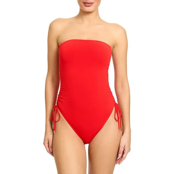 Robin Piccone Aubrey Strapless One-piece Swimsuit - Fiery Red