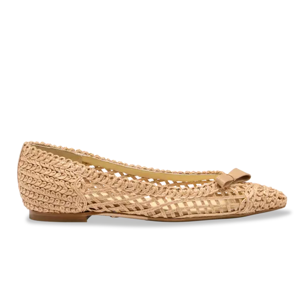Sarah Flint Natalie Flat - Almond Raffia