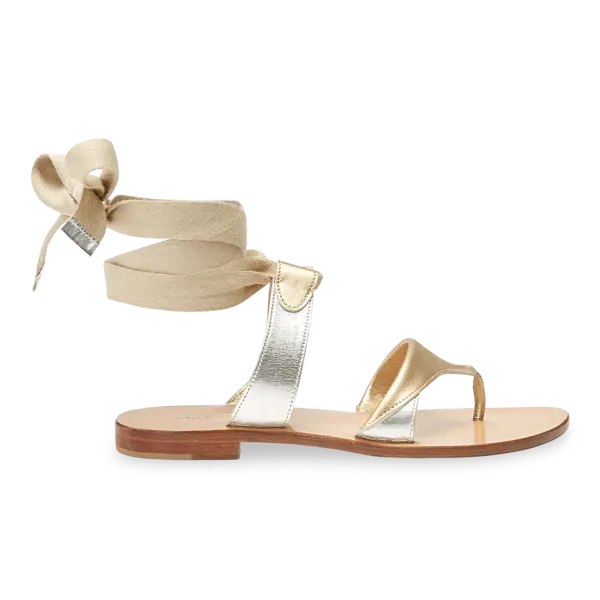 Sarah Flint Grear Flat Lace-up Sandal - Gold