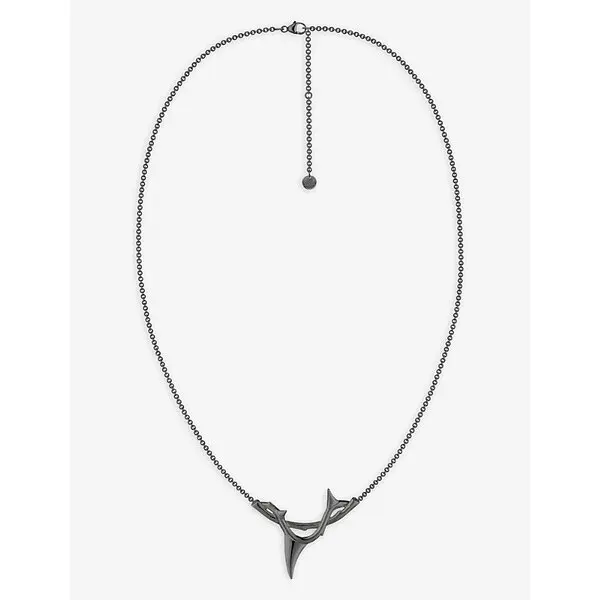 SHAUN LEANE Rose Thorn Pendant Necklace - Black Rhodium