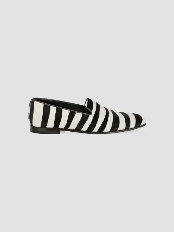 Manolo Blahnik Mario Striped Loafers - Black