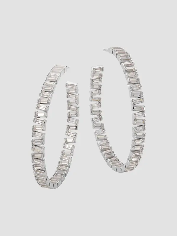 Adriana Orsini Revelry Sterling & Cubic Zirconia Inside-out Hoop Earrings - Silver