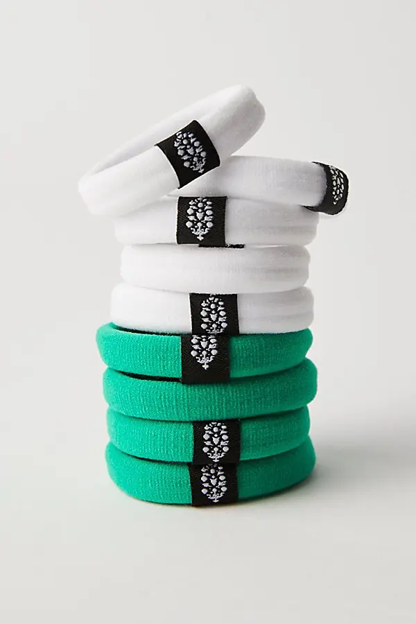 Free People Movement Hair Tie Pack - Green/white