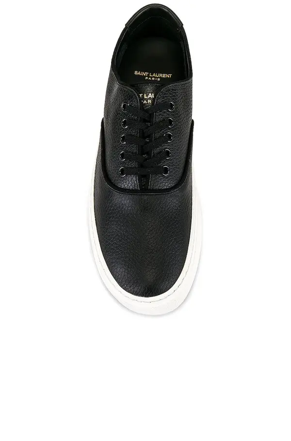 Saint Laurent Venice Lace Up Sneaker In Black Noir Editorialist