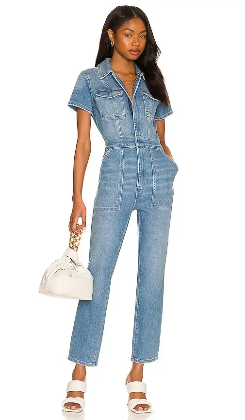 Good American Fit For Success Denim Jumpsuit - Blue274