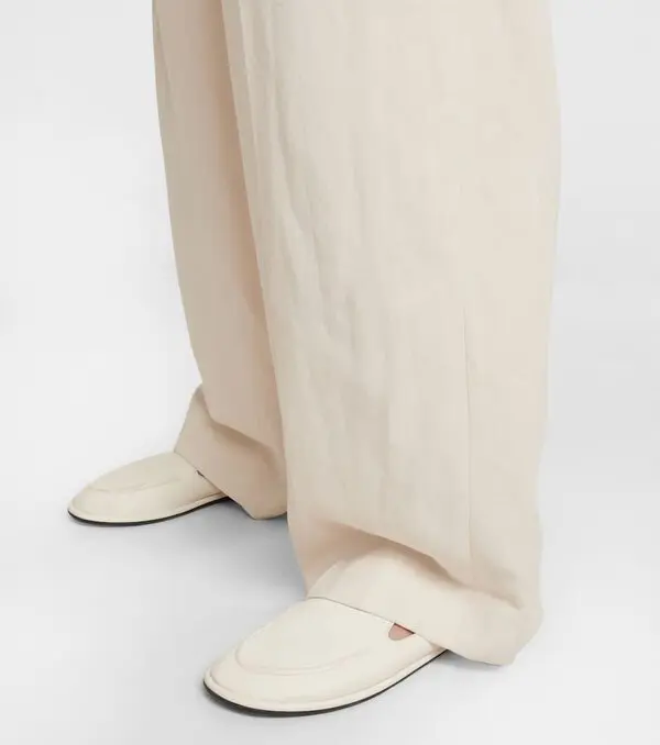 THE ROW Canal Leather Loafers - White