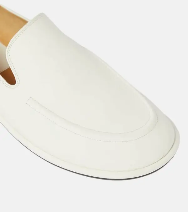 THE ROW Canal Leather Loafers - White