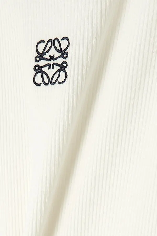 Loewe Embroidered Ribbed Cotton-blend Tank